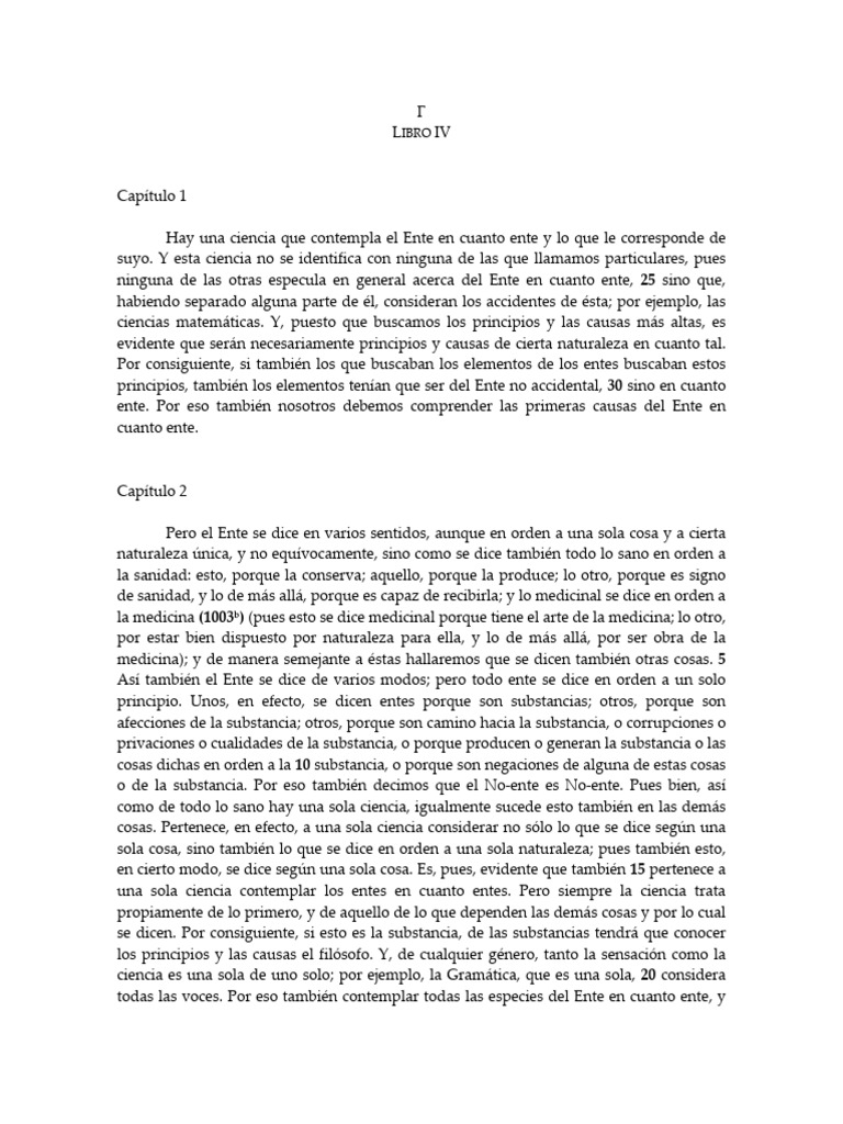 Metafisica Completo - Aristóteles-Libro V, Cap 1 Y 2 | PDF | Verdad ...