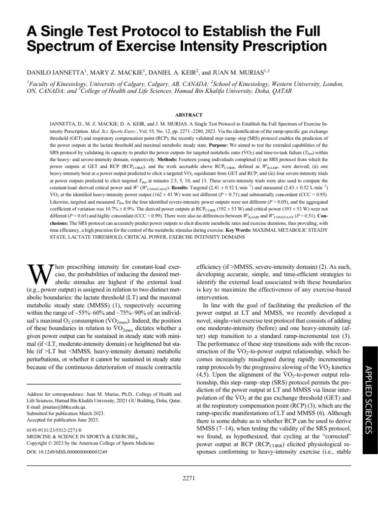 A Single Test Protocol To Establish The Full.15 | PDF
