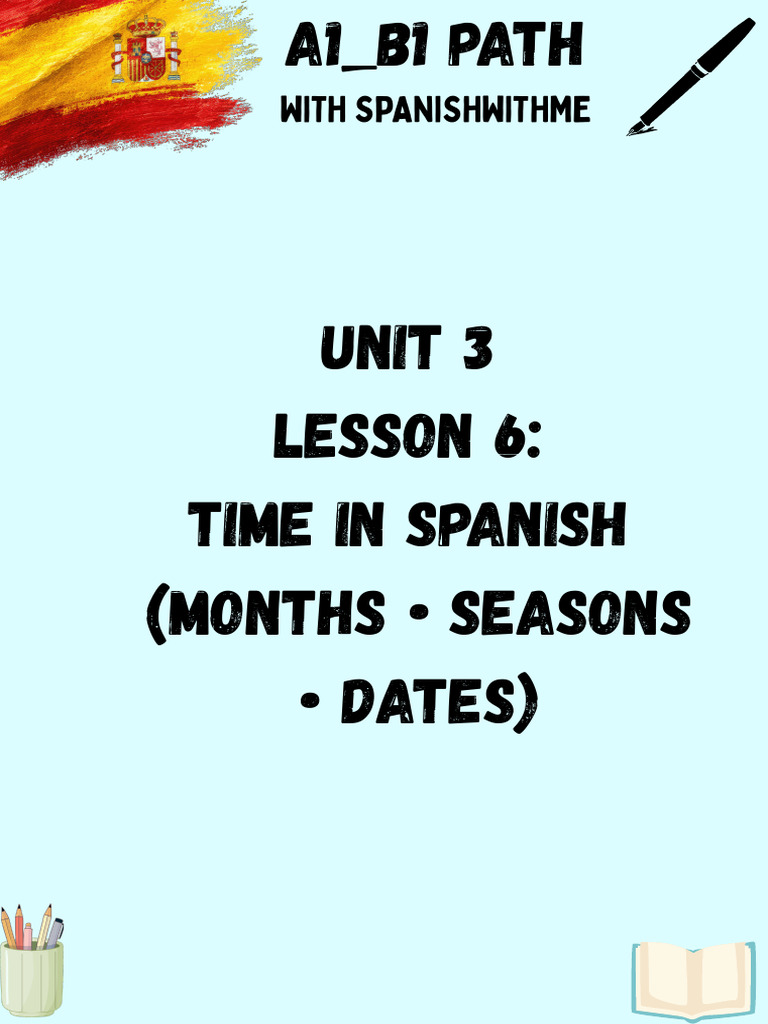 Unit 3 Lesson 6 Time in Spanish (Months - Seasons - Dates) - 20260121 ...