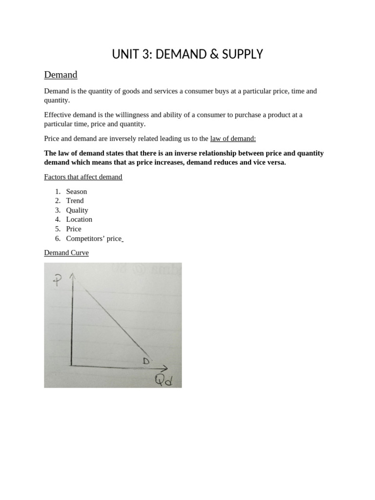 UNIT 3 NOTE | PDF | Demand | Elasticity (Economics)
