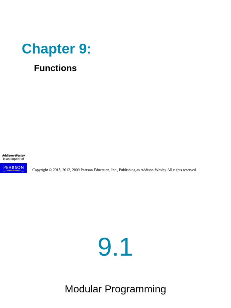 Ch09 Functions | PDF | Modular Programming | Parameter (Computer ...