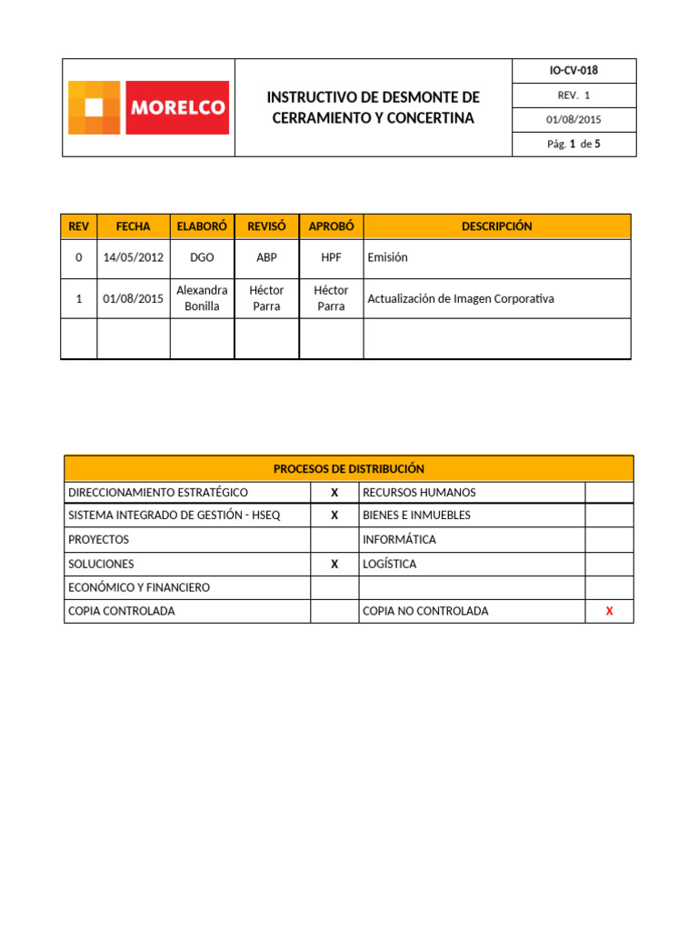 IO-CV-018 Desmonte Cerramiento y Concertina | PDF | Business