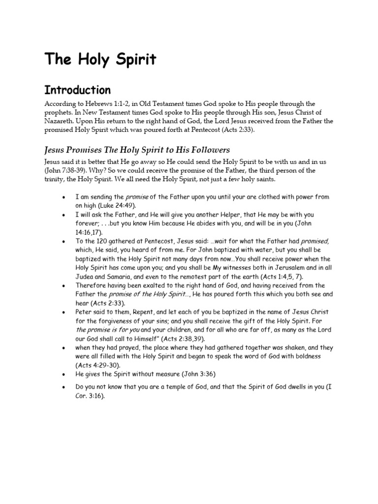 The Holy Spirit and Dreams 1 | PDF | Spiritual Gift | God The Father