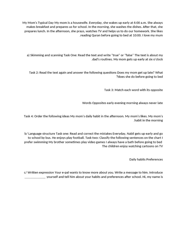 My Mom | PDF