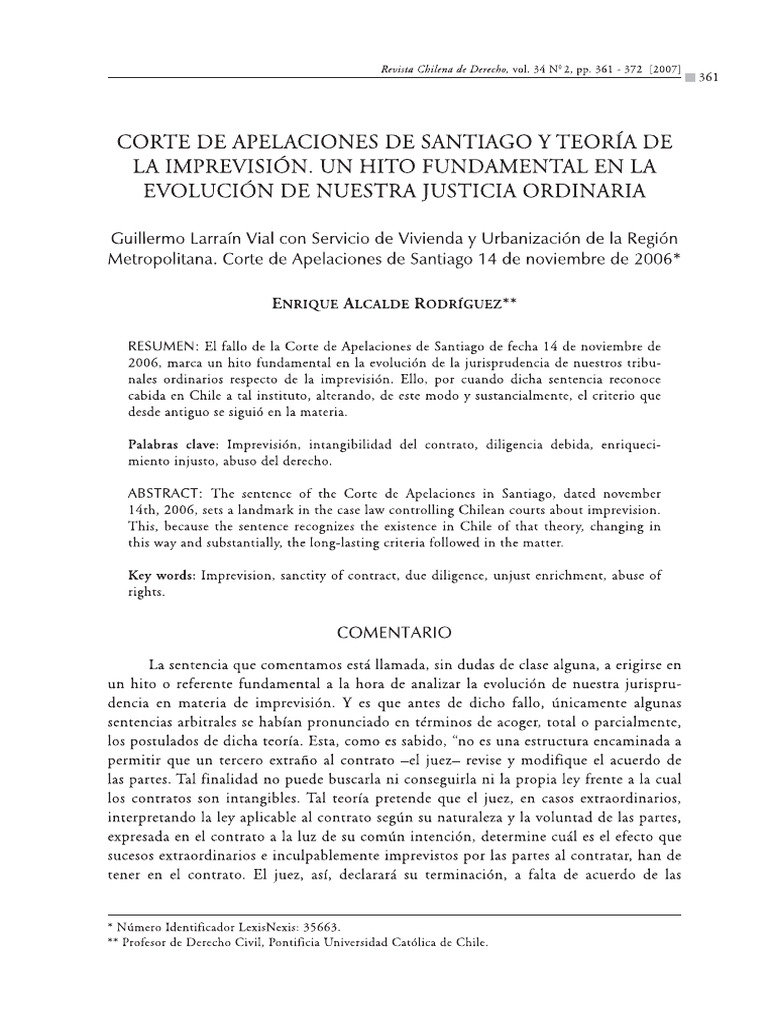 Enrique Alcalde - Corte de Apelaciones de Santiago y Teoría de La ...