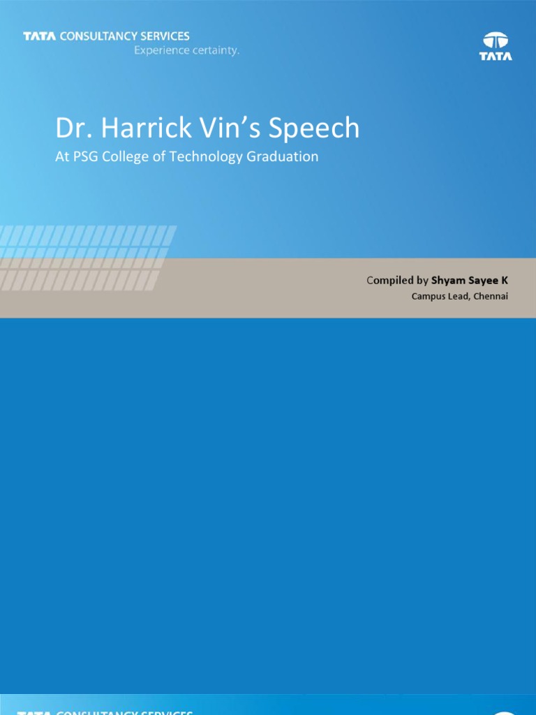 How To Achieve Success-Speech by Harrick Vin | PDF | Multimedia ...