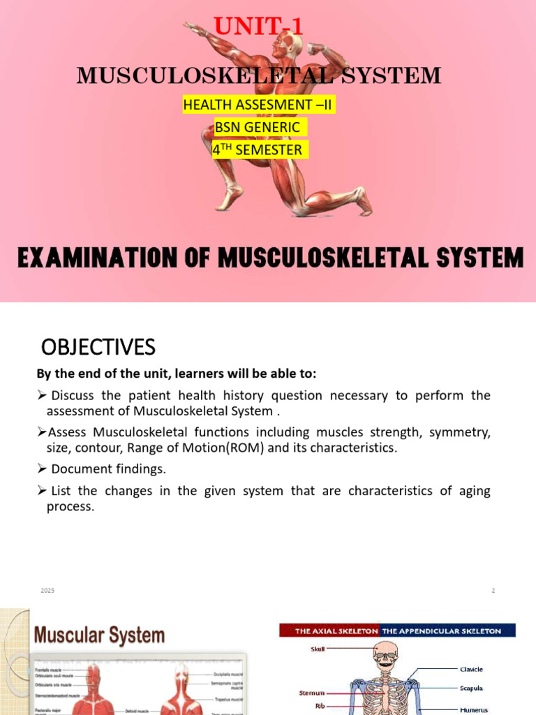 Unit-1 (B) Assess Musculo Skeletal System DC | PDF | Anatomical Terms ...