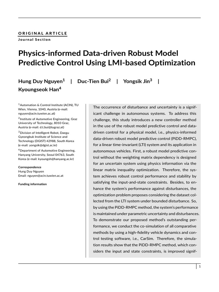 Physics Informed Robust Control | PDF | Mathematical Optimization ...