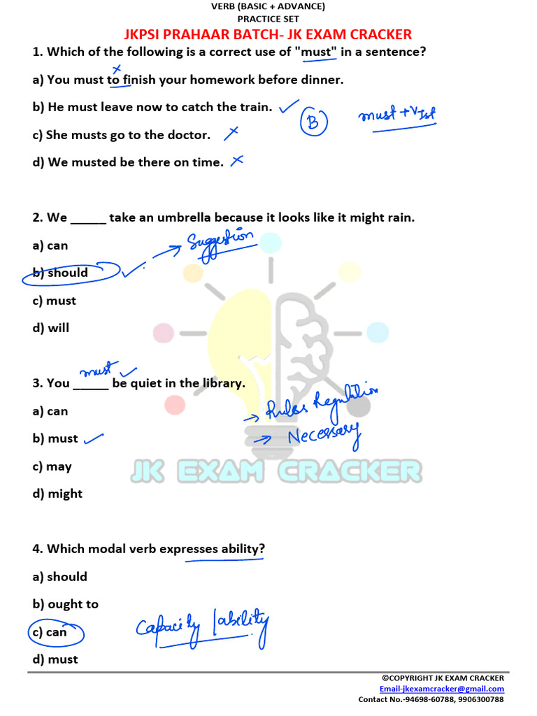 ENGLISH- VERB- PYQ-S_47811874_2025_01_27_21_44 | PDF | Verb | Language ...