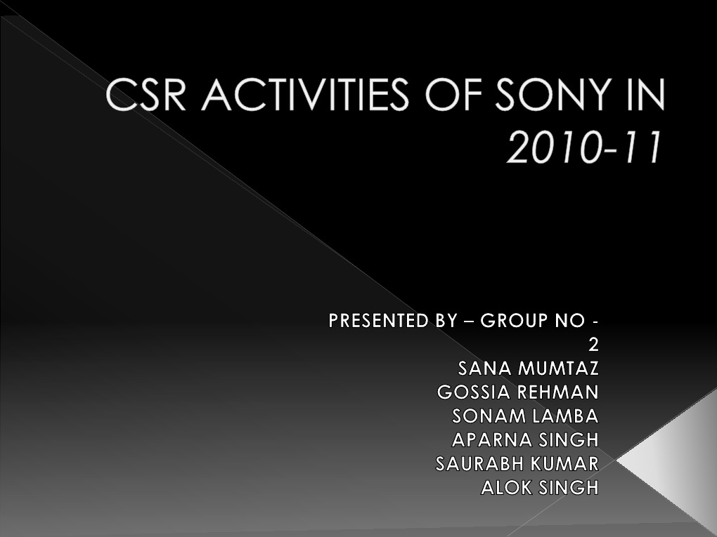 Sony's CSR Initiatives 2010-2011 | PDF | Sony | United States Agency ...