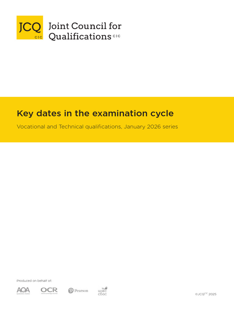 Key Dates January2026 FINAL | PDF | Qualifications