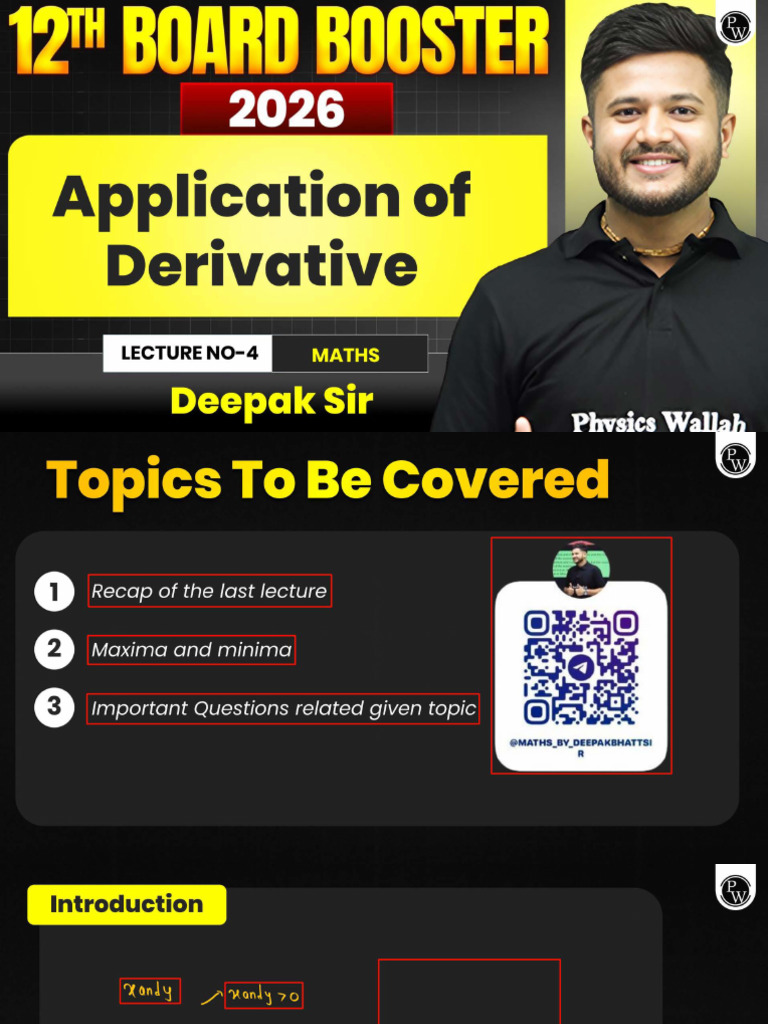 Application of Derivatives 04 Class Notes 12th Boa 260127 022739 | PDF