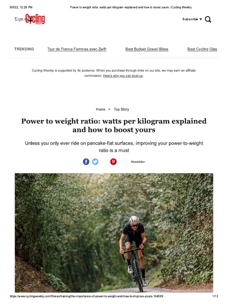 Power To Weight Ratio - Watts Per Kilogram Explained and How To Boost ...