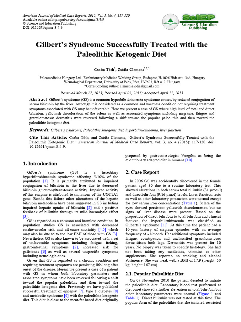 AmJMedCaseRep - 3 - 117 - 2015 - Gilbert's Syndrome | PDF | Dieting ...