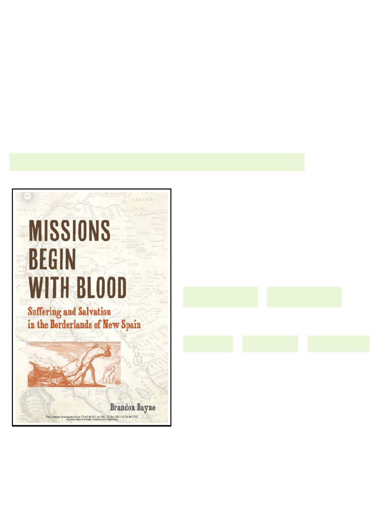 Missions Begin with Blood Suffering and Salvation in the Borderlands of ...