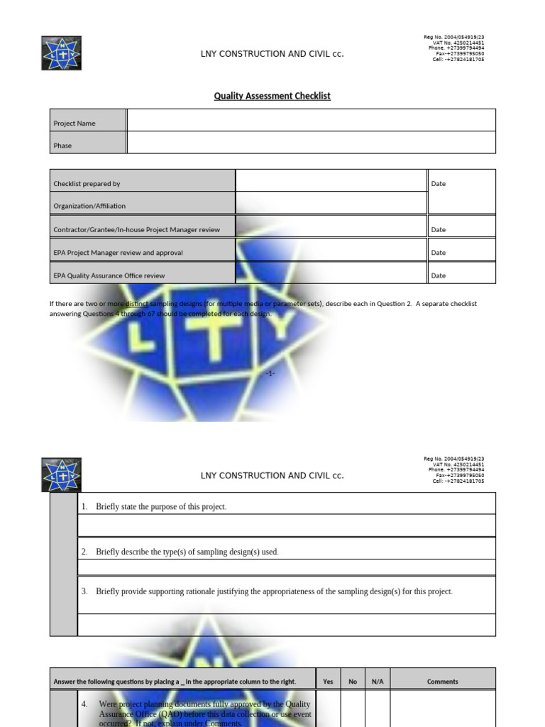 Quality Control Assessment LNY Forms | PDF | Concrete | Accuracy And ...