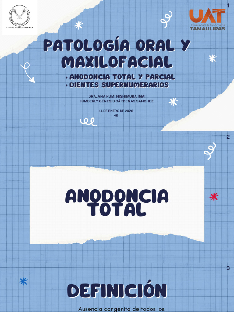 Anodoncia Parcial y Total y Dientes Supernumerarios | PDF | Odontología ...