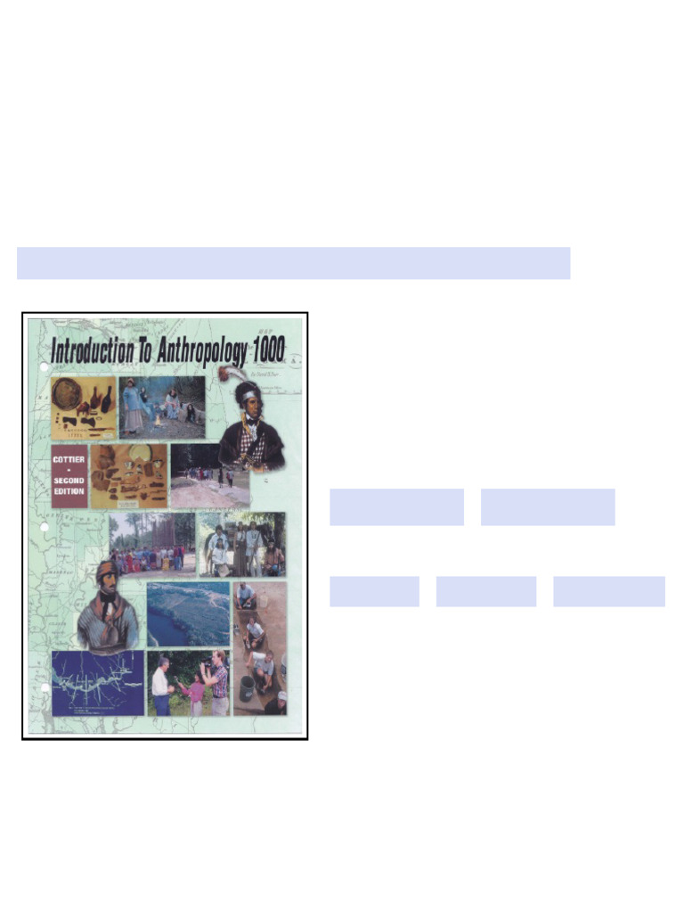 Introduction to Anthroplogy 1000 2nd Edition John W. Cottier sample | PDF