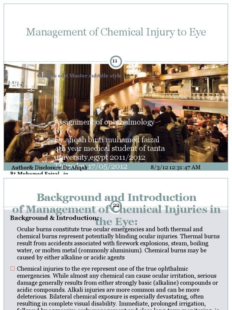 Management of Ocular Chemical Injuries | PDF | Cornea | Ophthalmology