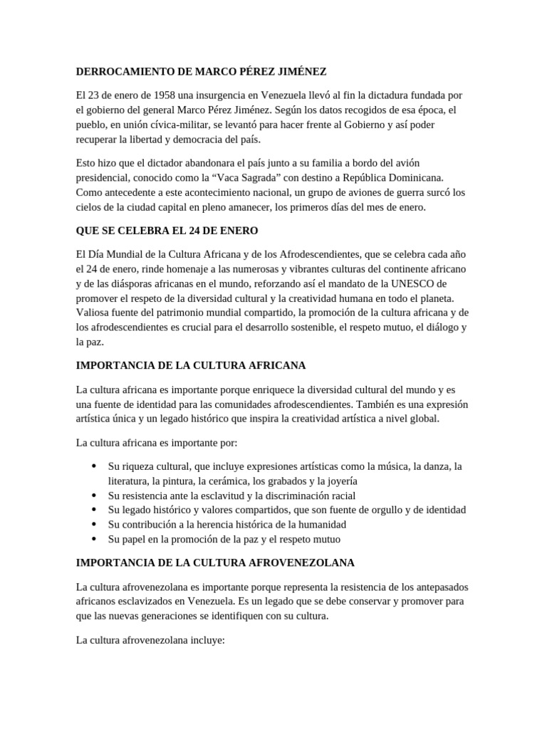 Derrocamiento de Marco Pérez Jiménez | PDF