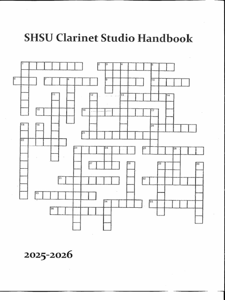 SHSU Clarinet Studio Handbook 25 | PDF