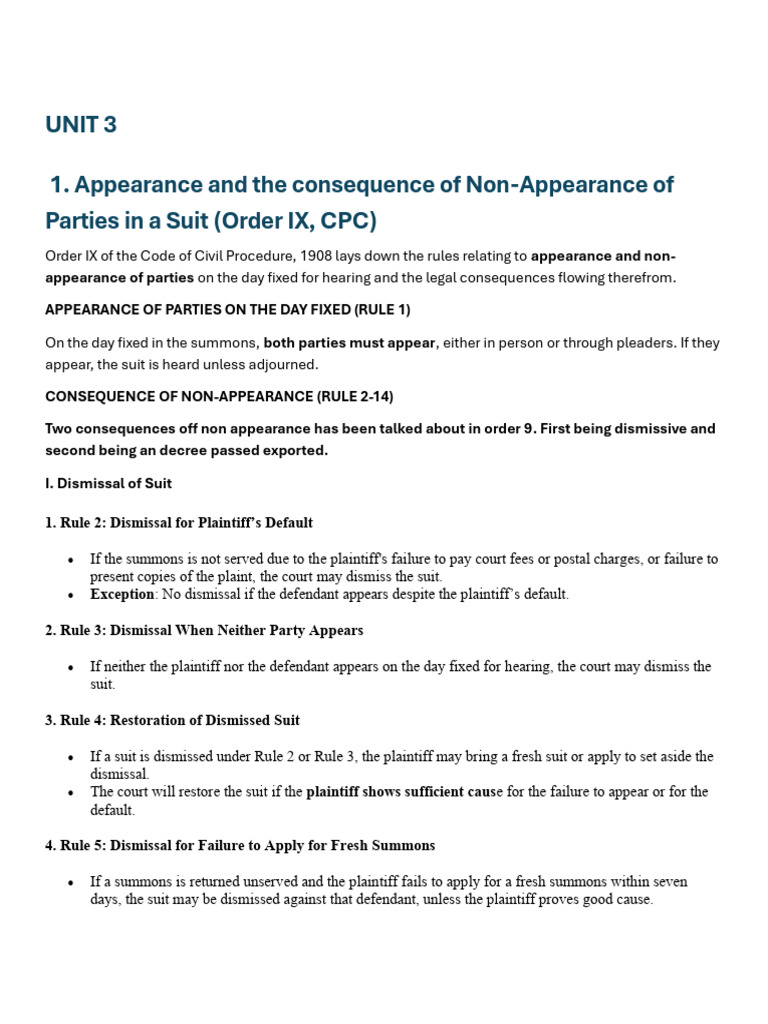 UNIT 3 CPC | PDF | Affidavit | Judgment (Law)