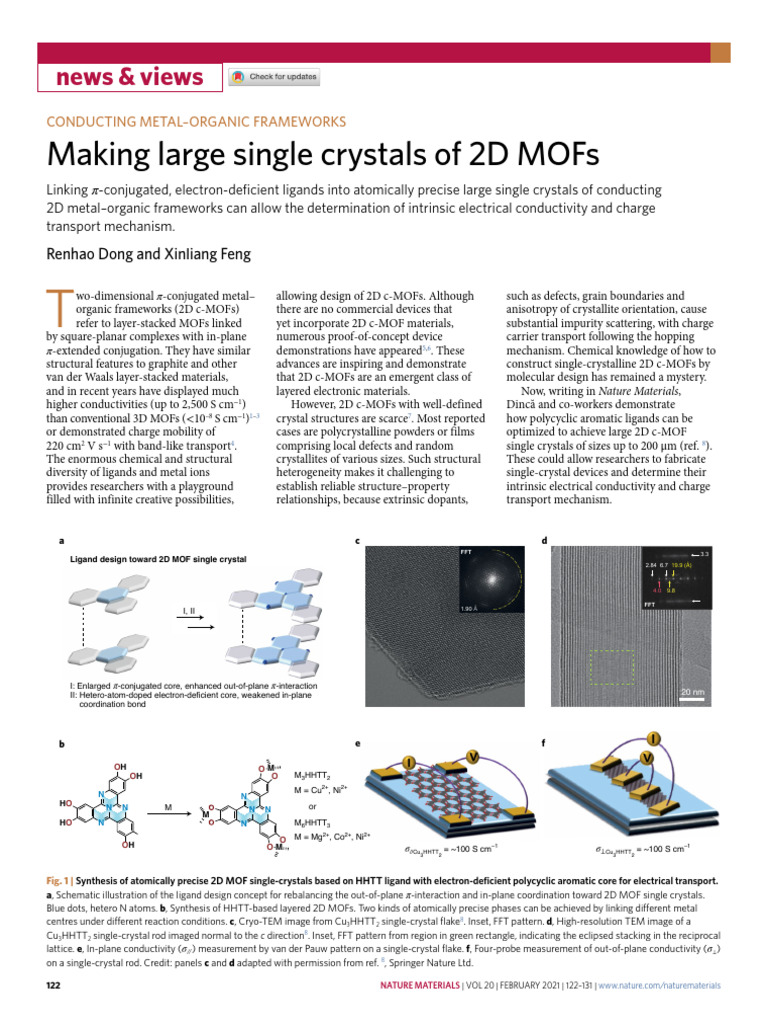 2D SINGLE CRYSTAL MOF | PDF | Single Crystal | Crystal