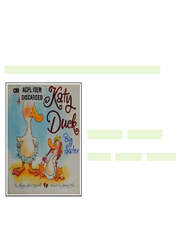 Katy Duck, big sister / by Alyssa Satin Capucilli ; illustrated by ...