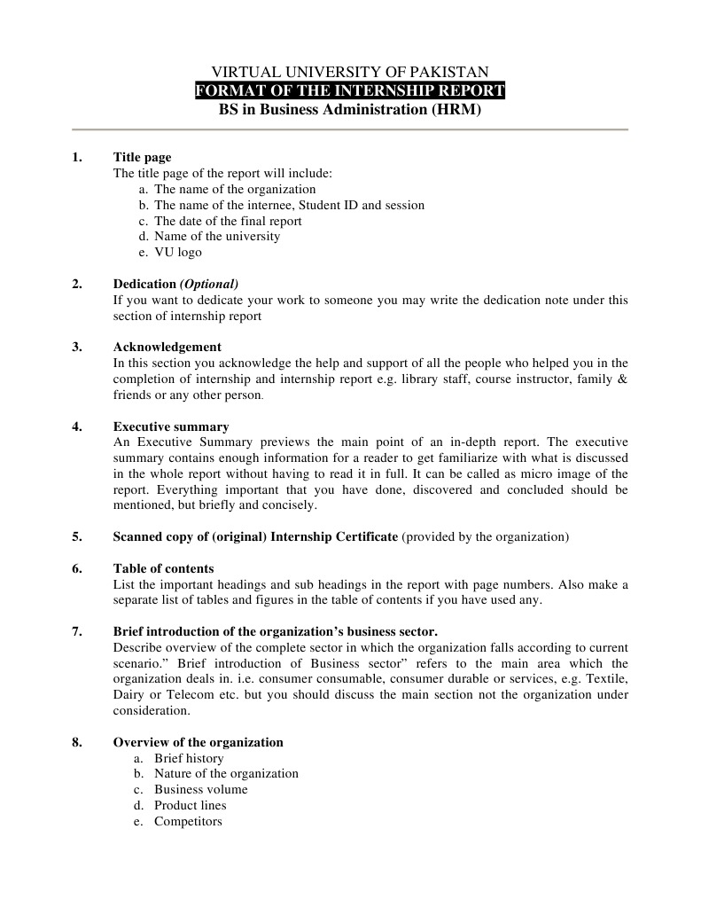 Internship Format Mba Hrm.latest | Human Resource Management | Employment
