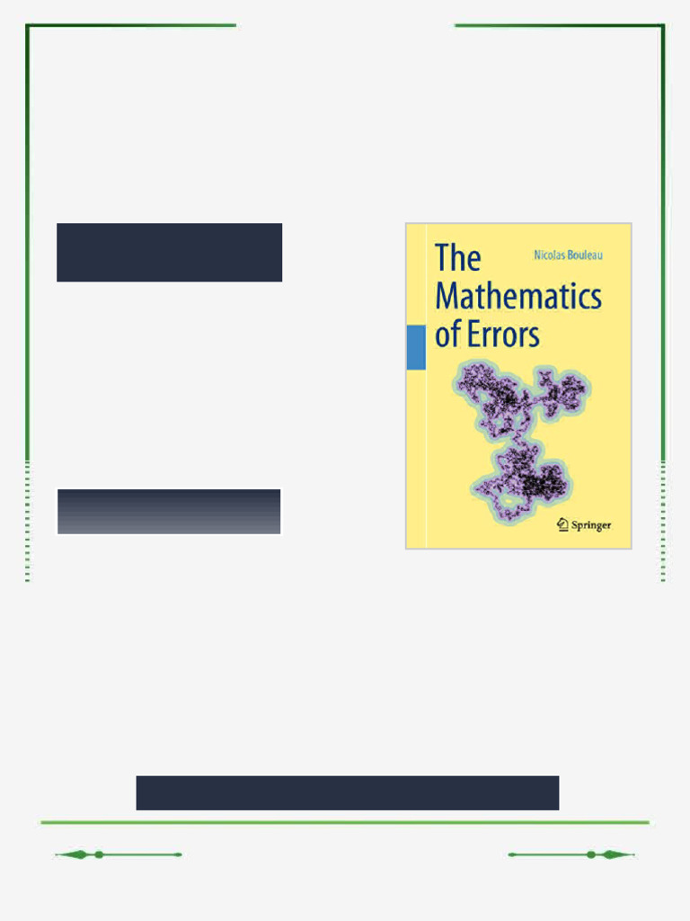 The Mathematics of Errors 1st Edition Nicolas Bouleau eBook digital ...