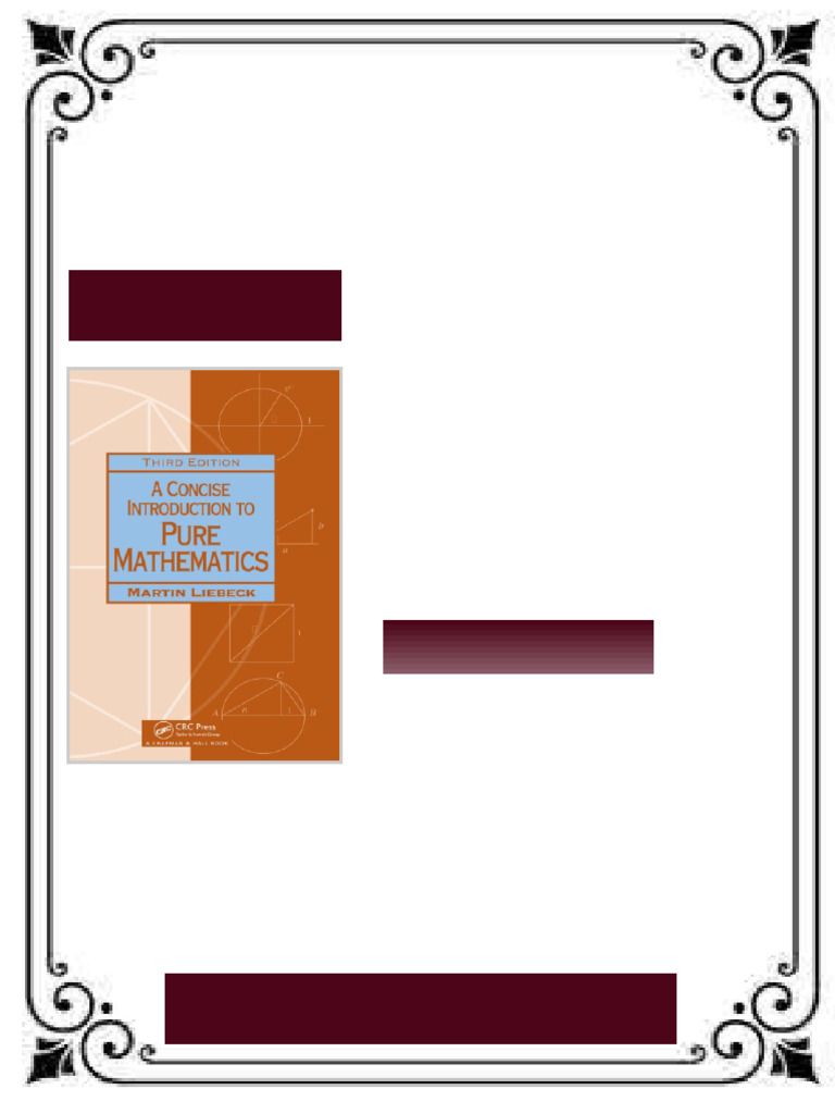A concise introduction to pure mathematics 3rd ed. Edition Liebeck ...