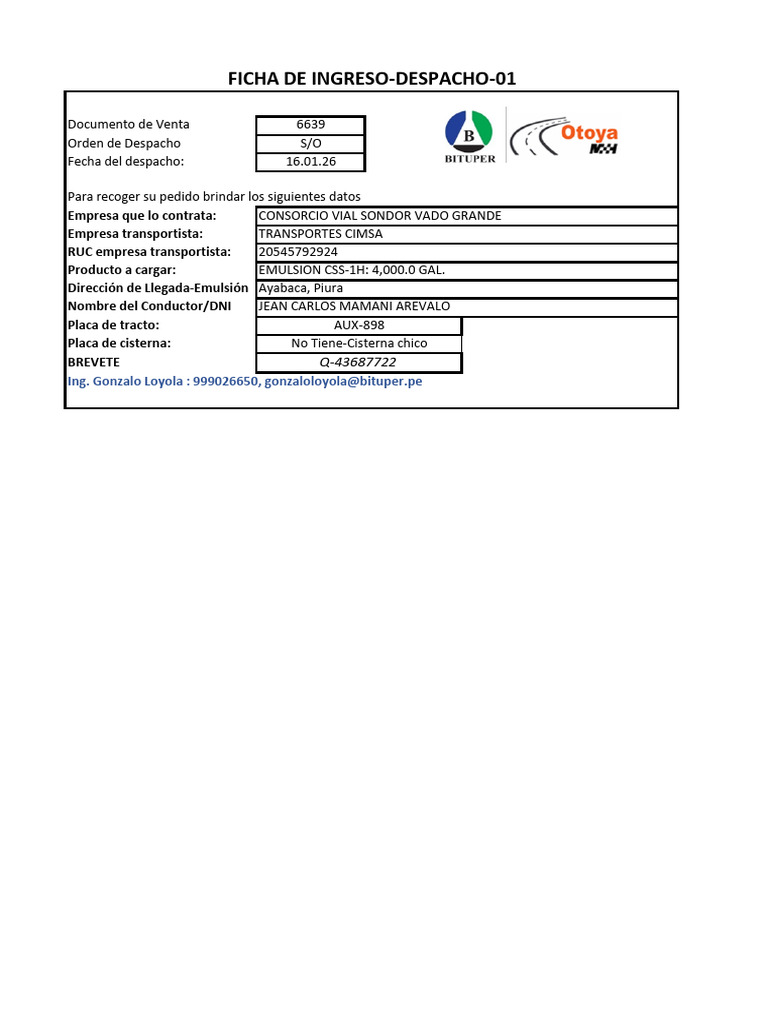 1..Ficha - Sondor Vado Grande 16.01.26 - | PDF