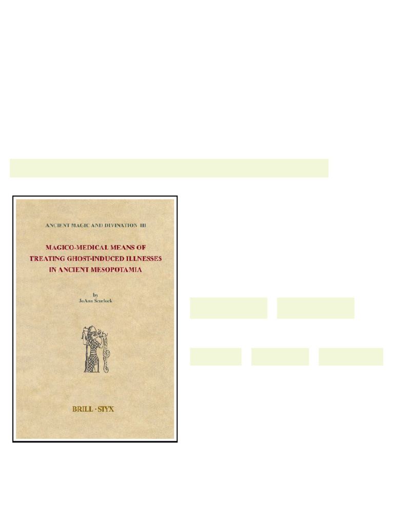 Magico Medical Means of Treating Ghost Induced Illness in Ancient ...