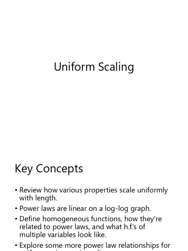 Lecture 5 - Uniform Scaling | PDF | Power Law | Significant Figures