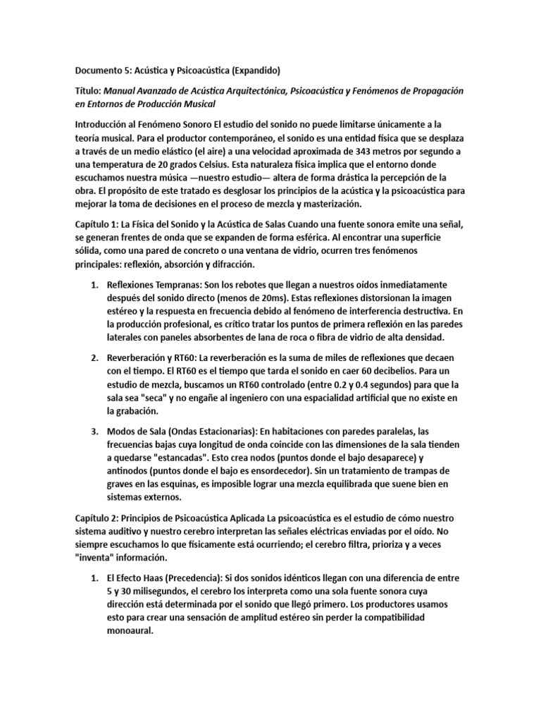 Acústica y Psicoacústica (Expandido) | PDF | Sonido | Acústica