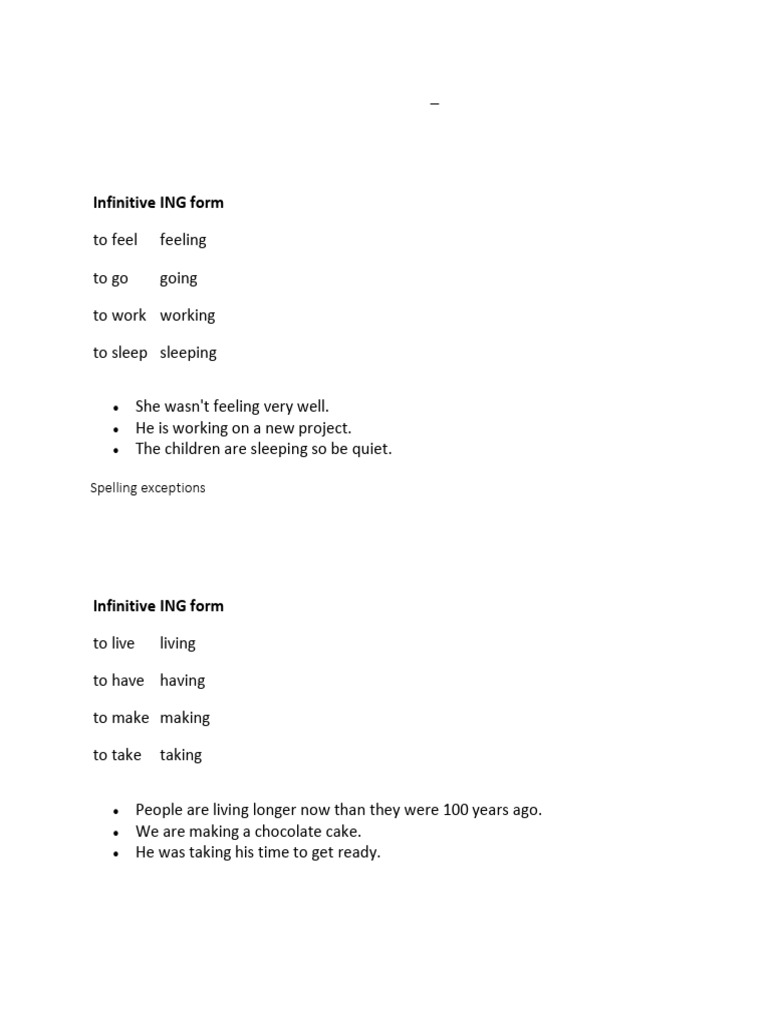 The Correct Spelling of –Ing Forms of Verbs and Gerunds | PDF | Stress ...