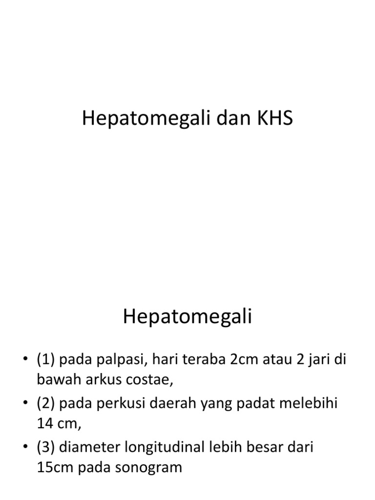 Hepatomegali Dan KHS | PDF | Sains & Matematika