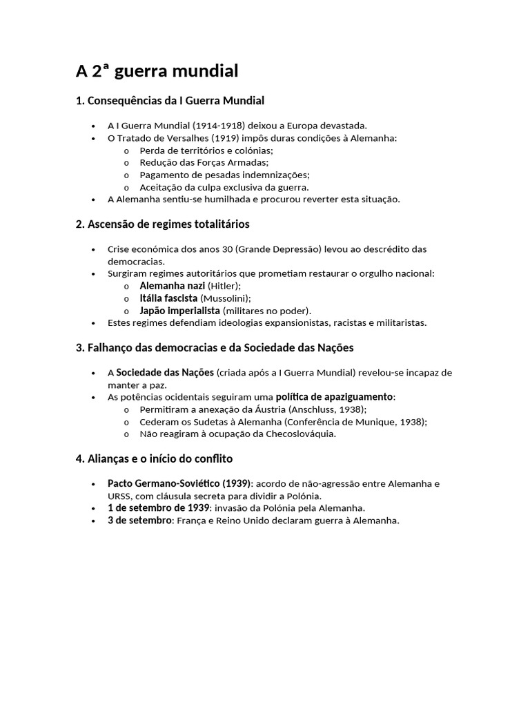 A 2 Guerra Mundial | PDF | Poderes do Eixo | Segunda Guerra Mundial