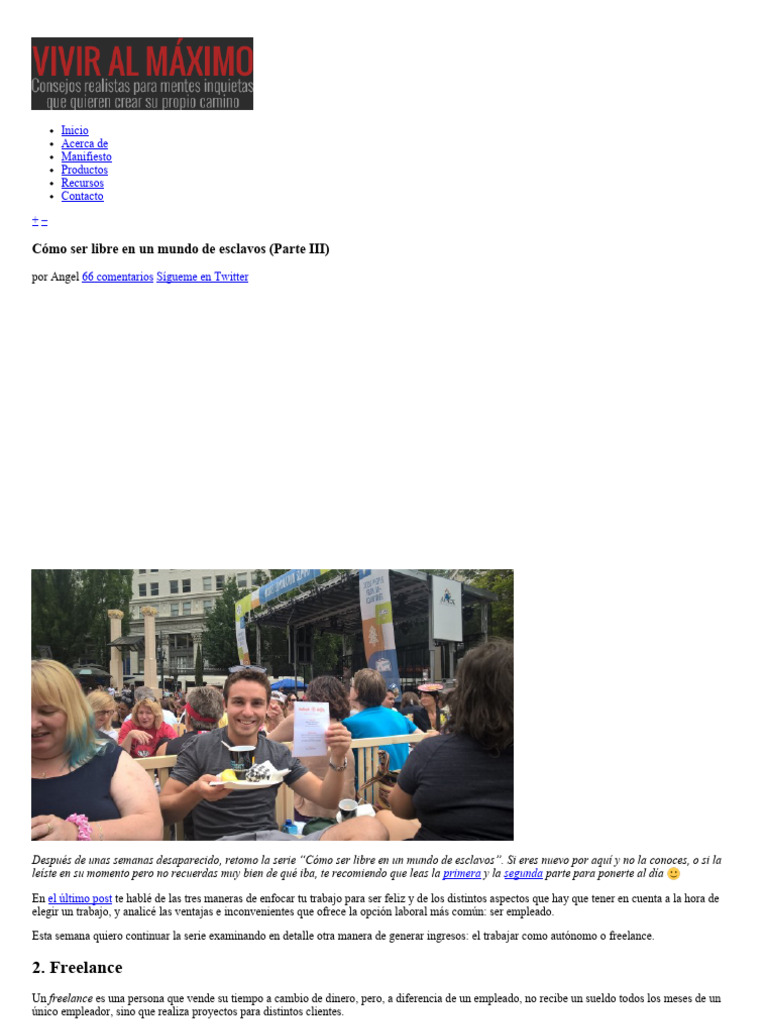 Cómo Ser Libre en Un Mundo de Esclavos (Parte III) – Autónomo | PDF ...