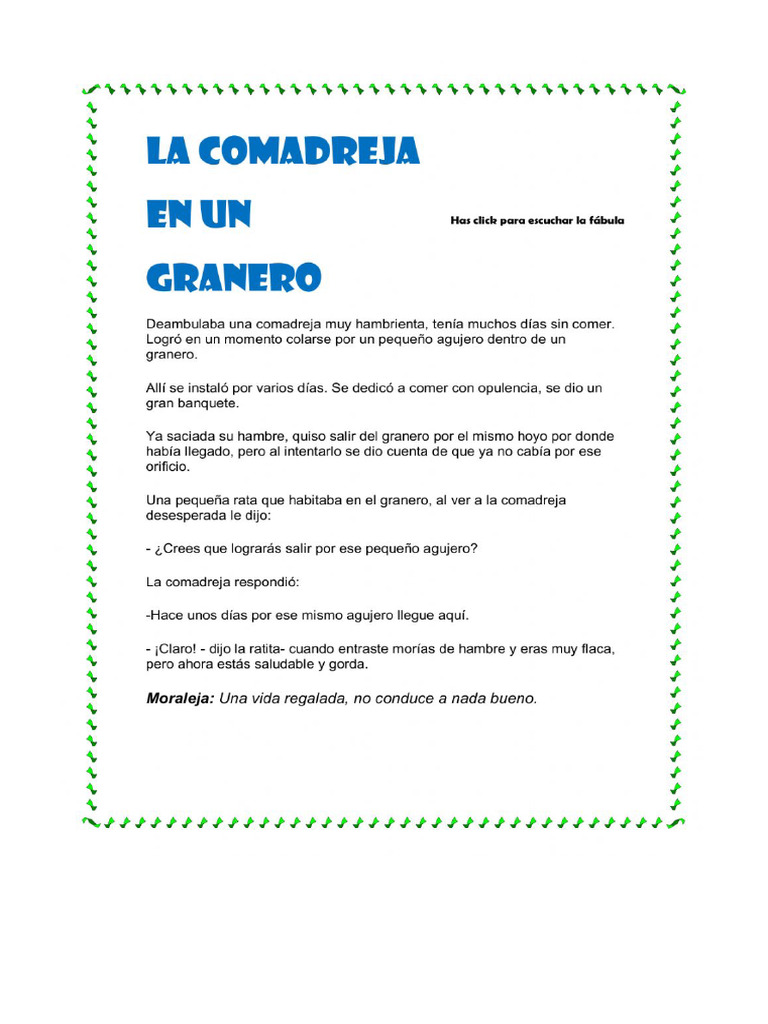 Comadreja en El Granero | PDF