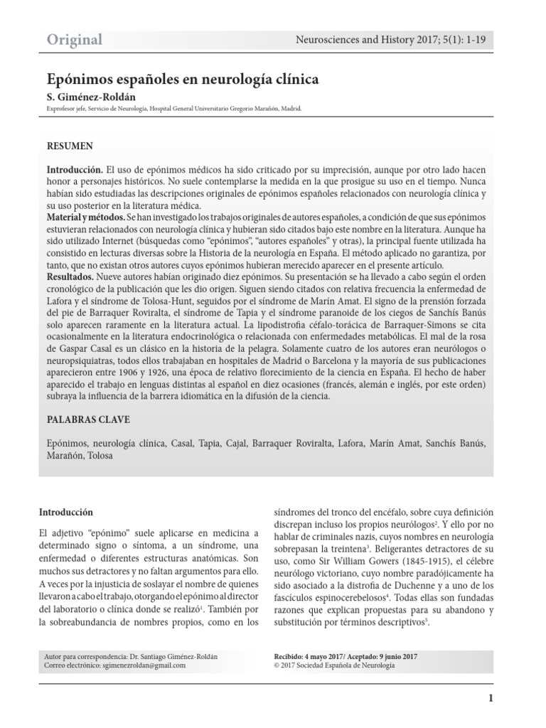 Sd Tapia Garcia Tapia Siglo medico | PDF | Neurología | Síndrome