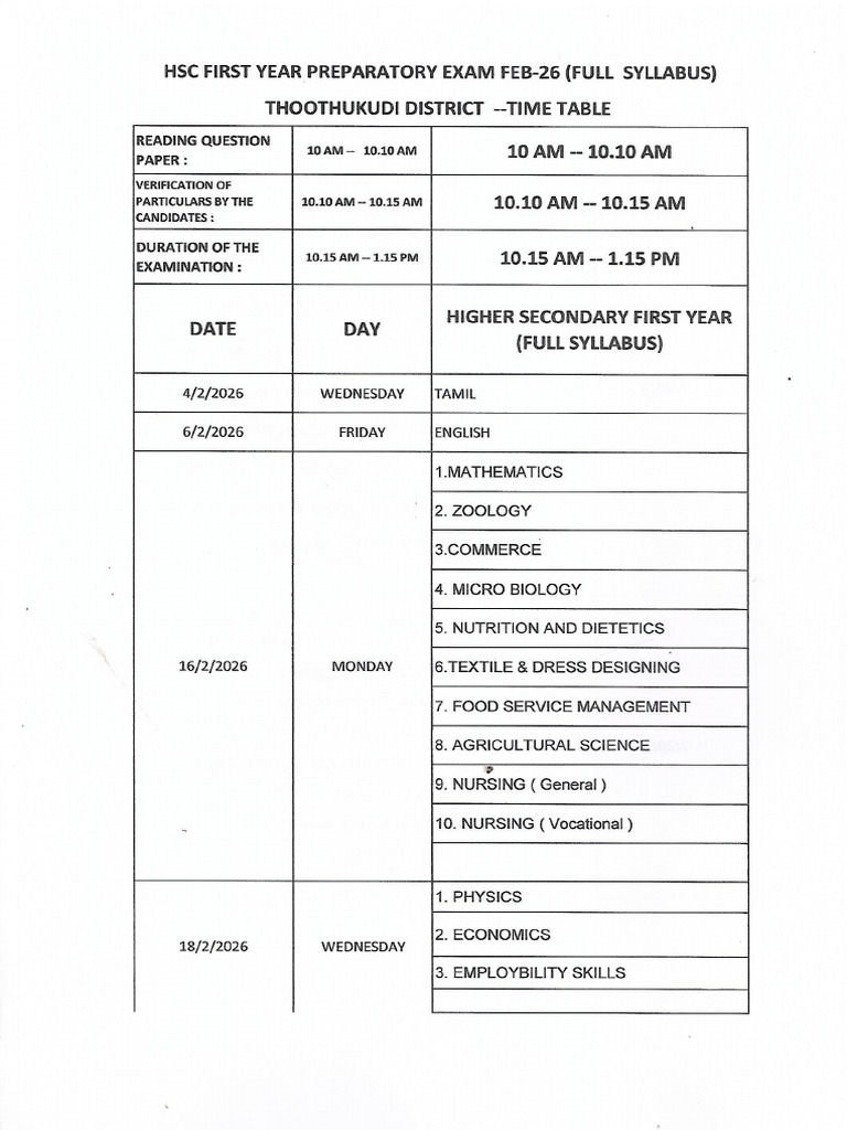 Xi TH Preparatory Exam Feb-2026 | PDF