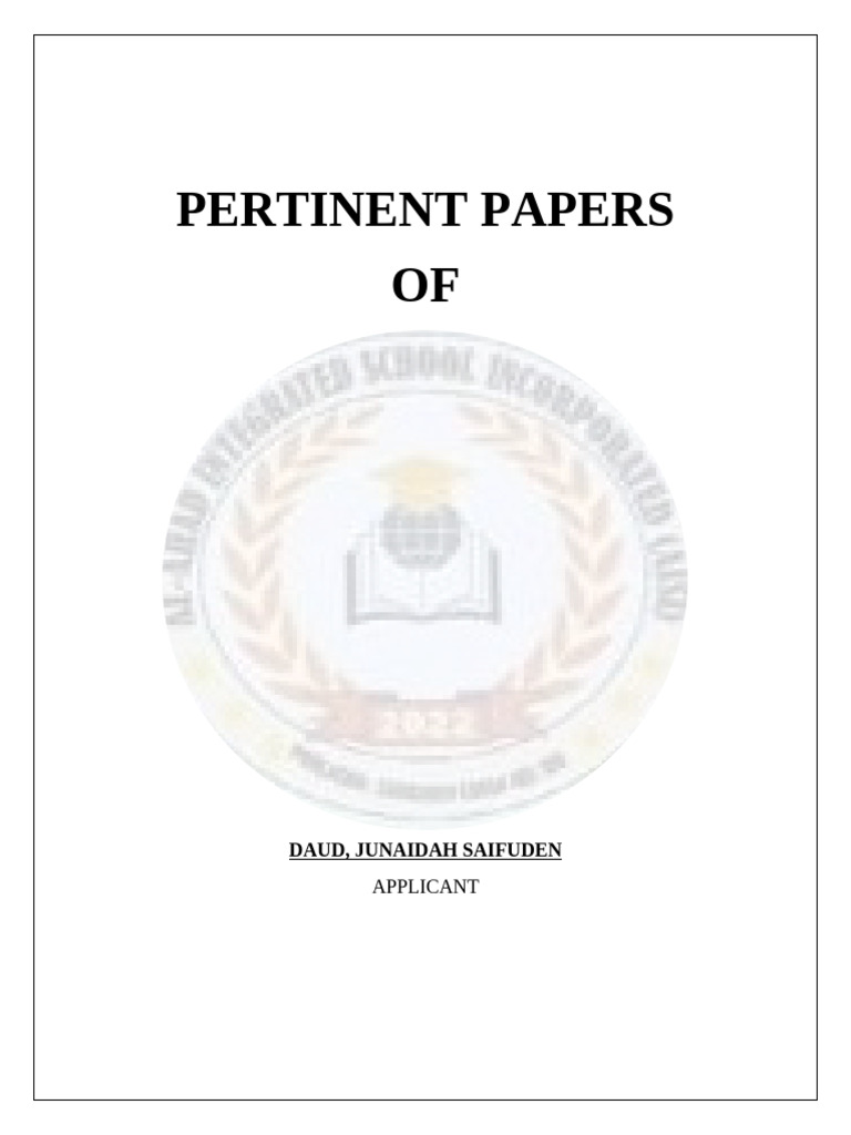 Pertinent Papers | PDF