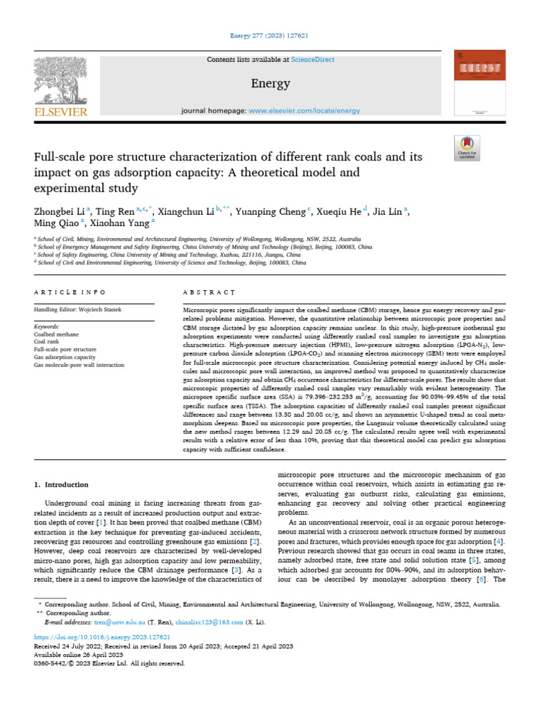 Full-scale Pore Structure Characterization of Different Rank Coals and ...