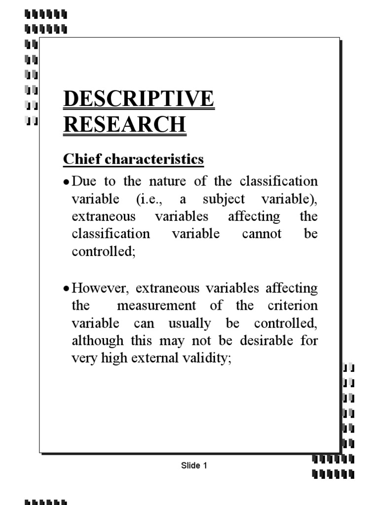 Descriptive Research | Dependent And Independent Variables | Experiment