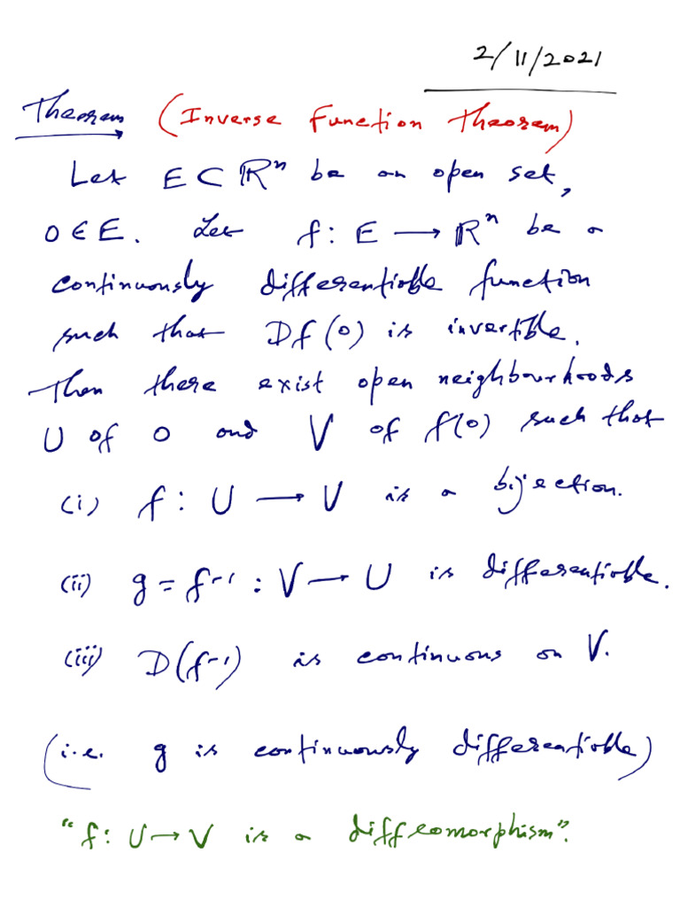 2_11_21 & 8_11_21 Inverse-Function-Theorem | PDF