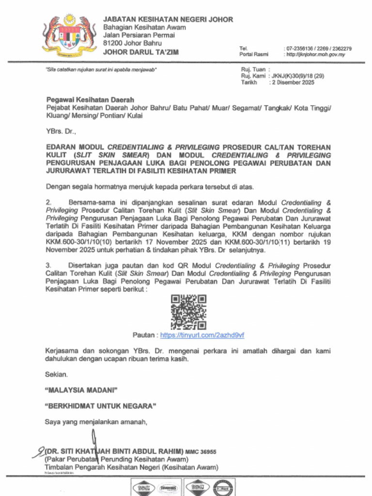 Edaran Modul Credentialing & Privileging Prosedur Calitan Torehan Kulit ...