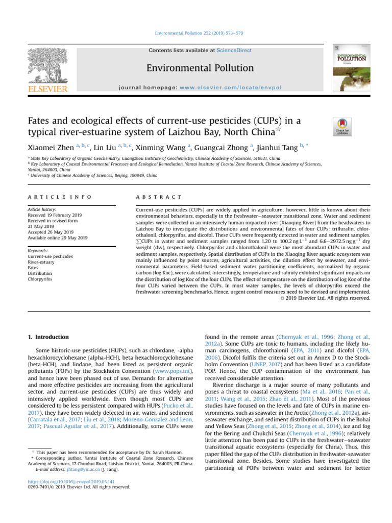 Zhen Et Al. - 2019 - Fates and Ecological Effects of Current-use Pestic ...
