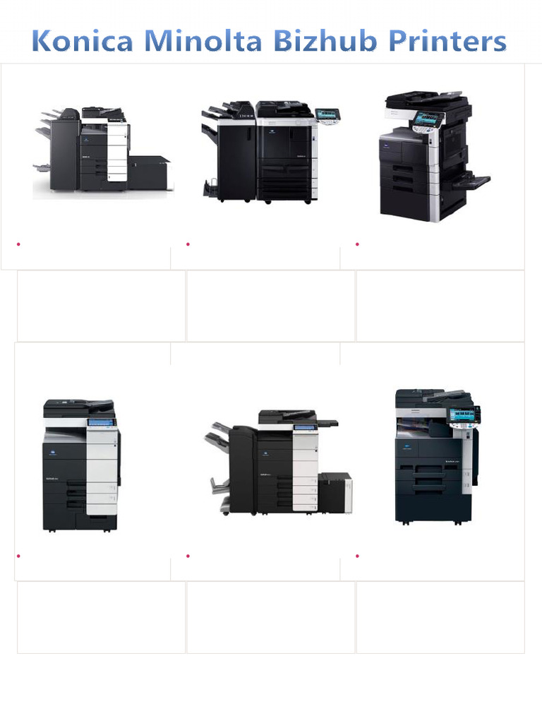 Konica Minolta Bizhub Printers Catalogue | PDF