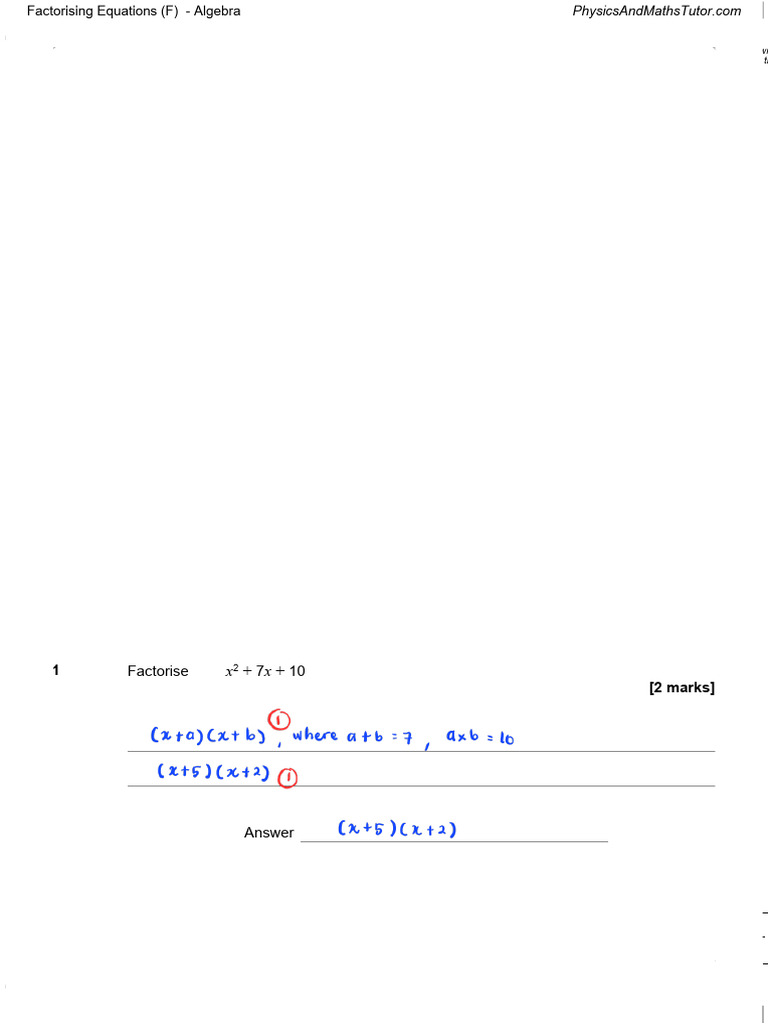 Factorising Equations (F) MA | PDF | Equations | Factorization